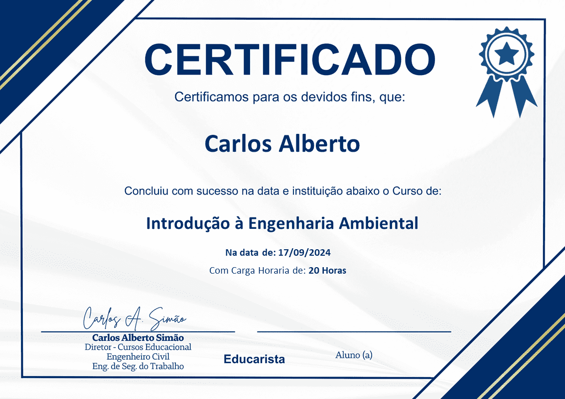 Certificado Frente e Verso - Cursos Educarista